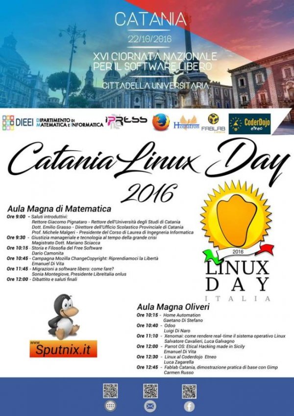 Catania Linux Day 2016 - Università di Catania - L'Agenda